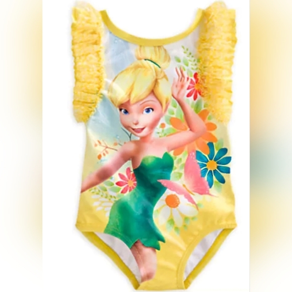 Disney | Swim | Yellow Disney Store Tinkerbell Piece Swimsuit 91 | Poshmark
